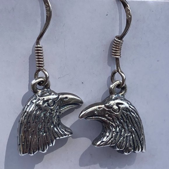 Unk | Jewelry | Proud Silver Crow Heads On Sterling Silver Wires | Poshmark